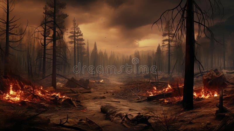 Burning Forest, Fire and Smoke. Human Impact on the Planet S Climate ...