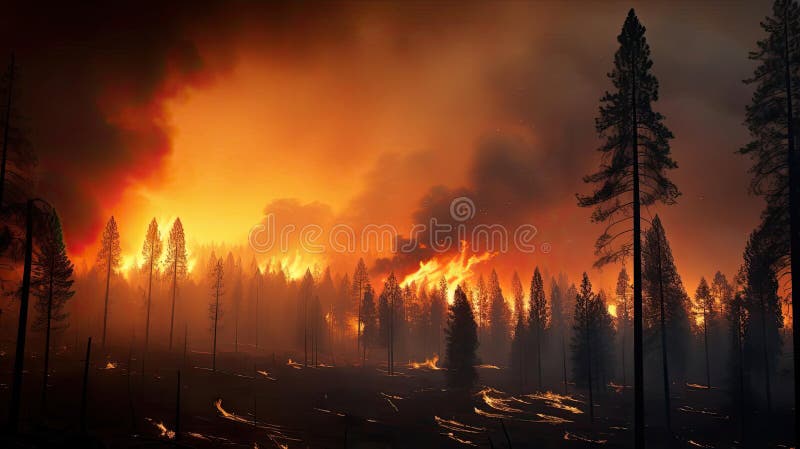 Burning Forest, Fire and Smoke. Human Impact on the Planet S Climate ...