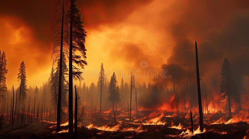 Burning Forest, Fire and Smoke. Human Impact on the Planet S Climate ...