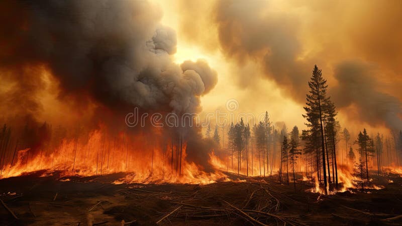 Burning Forest, Fire and Smoke. Human Impact on the Planet S Climate ...