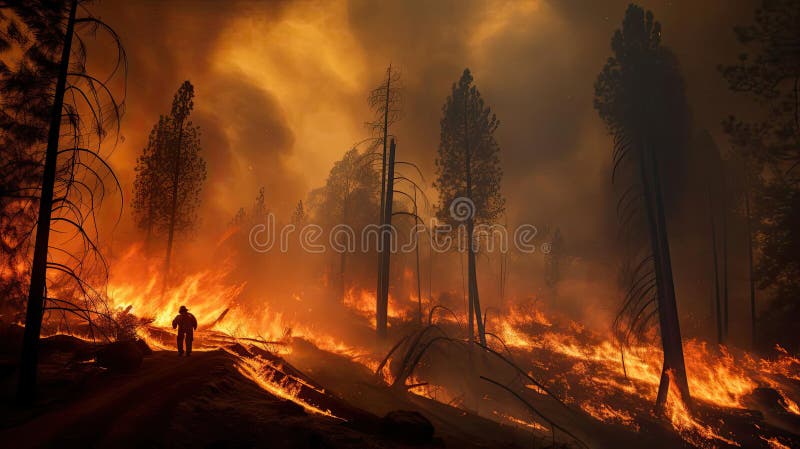 Burning Forest, Fire and Smoke. Human Impact on the Planet& X27;s ...
