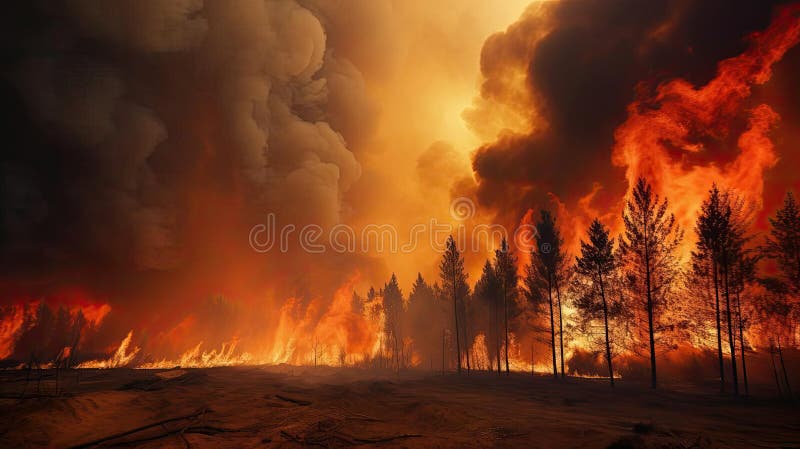 Burning Forest, Fire and Smoke. Human Impact on the Planet S Climate ...