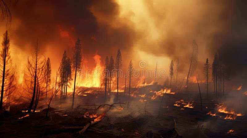 Burning Forest, Fire and Smoke. Human Impact on the Planet S Climate ...