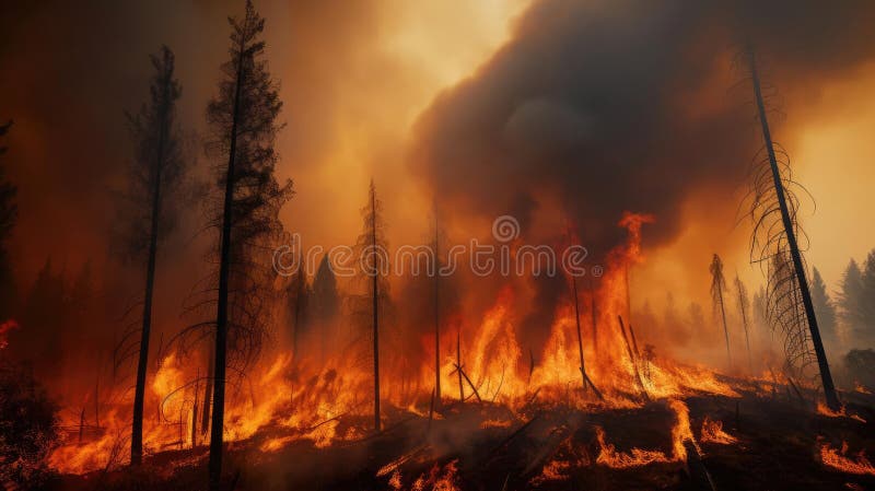 Burning Forest, Fire and Smoke. Human Impact on the Planet S Climate ...
