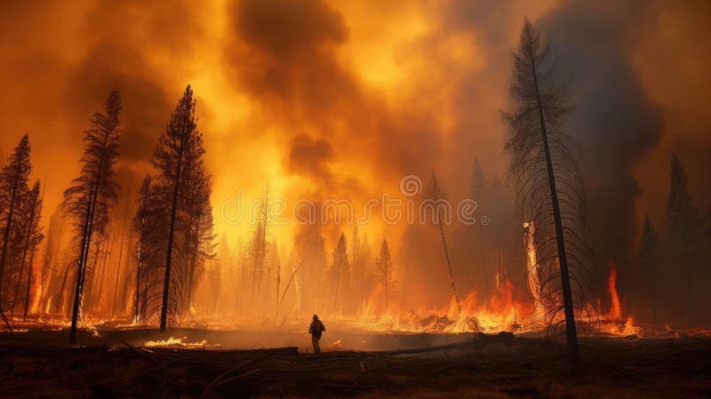 Burning Forest, Fire and Smoke. Human Impact on the Planet& X27;s ...