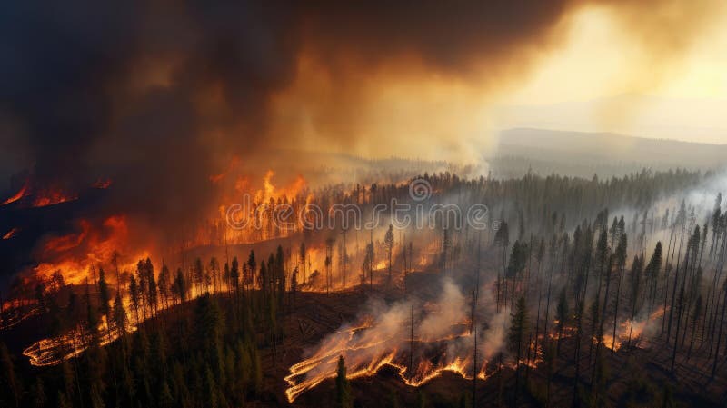 Burning Forest, Fire and Smoke. Human Impact on the Planet S Climate ...