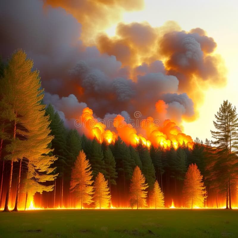 Burning of the Forest. Generative AI Stock Photo - Image of blaze ...
