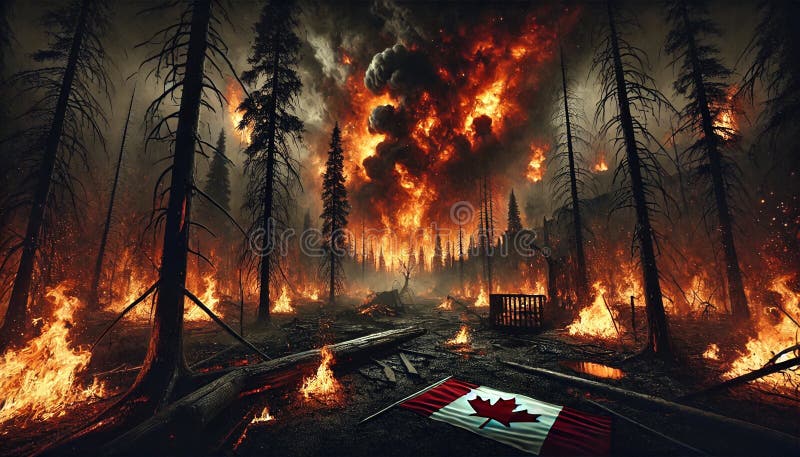 Burning Forest Landscape stock illustration. Illustration of smoke ...