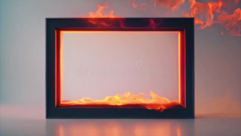 Burning Frame Animation - Fire Effect - Looping Motion Graphic Stock ...