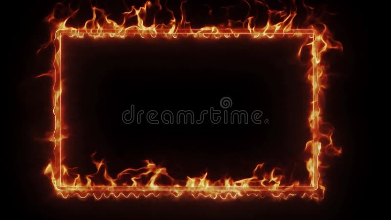 Burning Frame of Orange Flames Creating a Fiery Border Effect ...