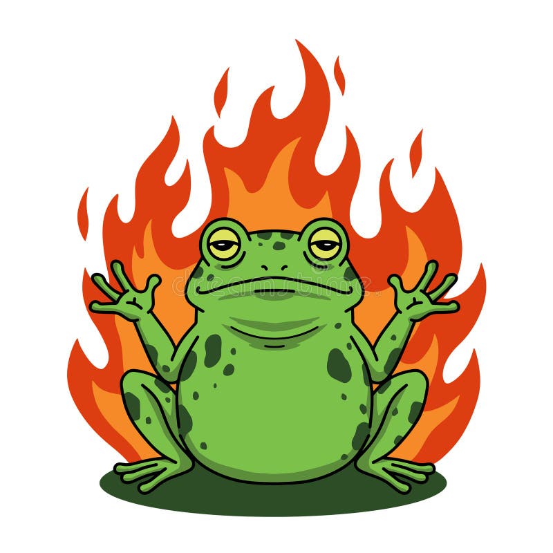 Burning Frog Meme Illustration Stock Illustrations – 2 Burning Frog ...