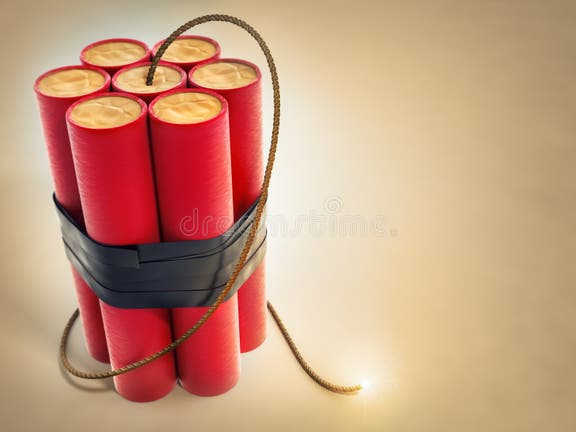 Burning Fuse with Dynamite Explosives Stock Illustration - Illustration ...