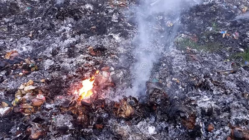 Burning Garbage at Night Seamless Stock Footage - Video of energy, heat ...