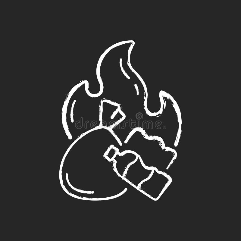 Burning Garbage Out of Control Dumpster Fire Isolated on a White ...