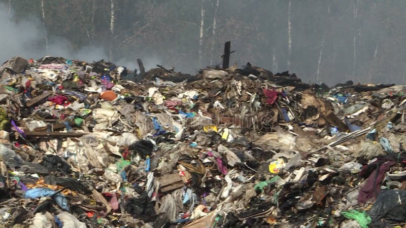 Burning Garbage Dump, Toxic Smoke Rises into the Air, Polluting the ...