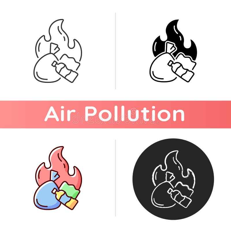 Burning garbage icon stock vector. Illustration of toxic - 214993673
