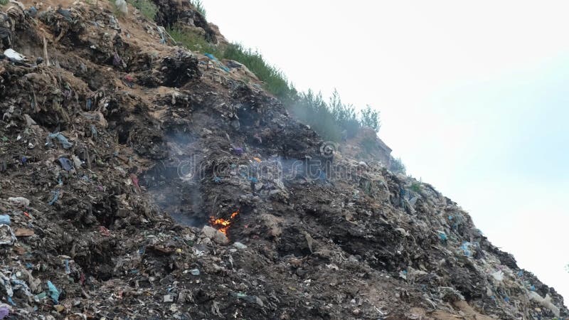 A Large Landfill. Landfill with Municipal Household Waste. 4k Video ...