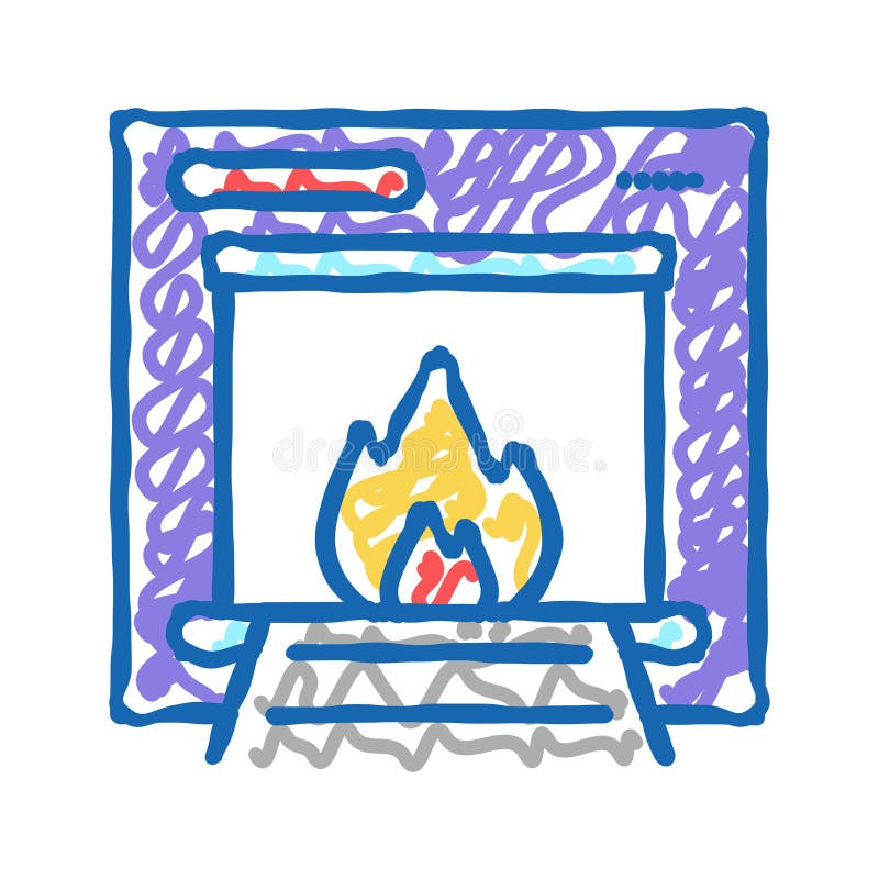 Burning Garbage Machine Icon Doodle Illustration Stock Illustration ...