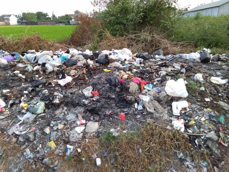 Burning Garbage. Concern for the Environment Stock Image - Image of ...