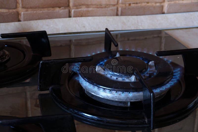 Big gas ring on the stove stock photo. Image of gazprom - 111733274