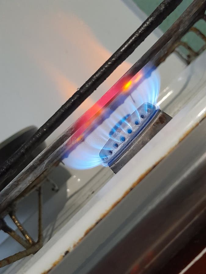 Burning Gas on an Old Stove, Blue Fuel Stock Image - Image of danger ...