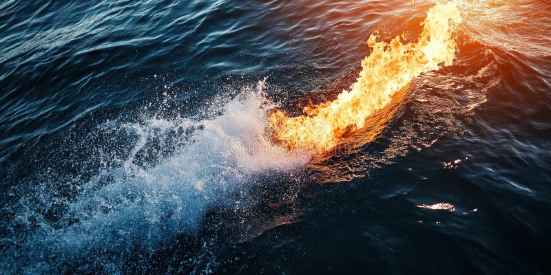 Burning Gas Pipe Exploding Underwater Causing Environmental Damage ...