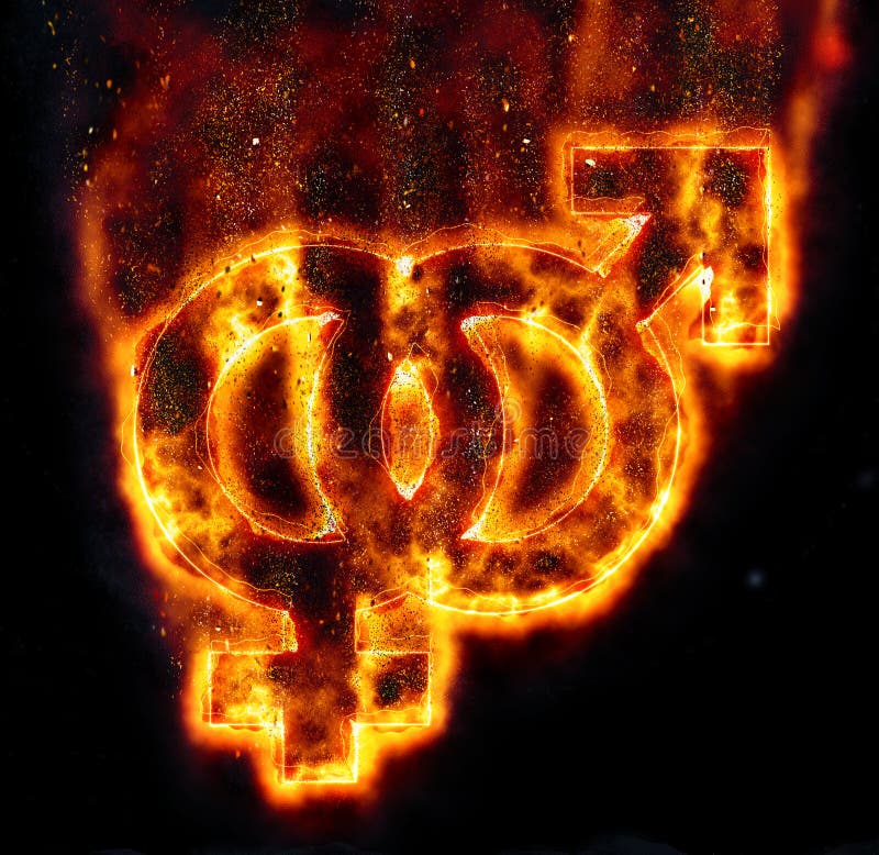 Man And Woman Burning Symbol Stock Vector - Illustration of black ...