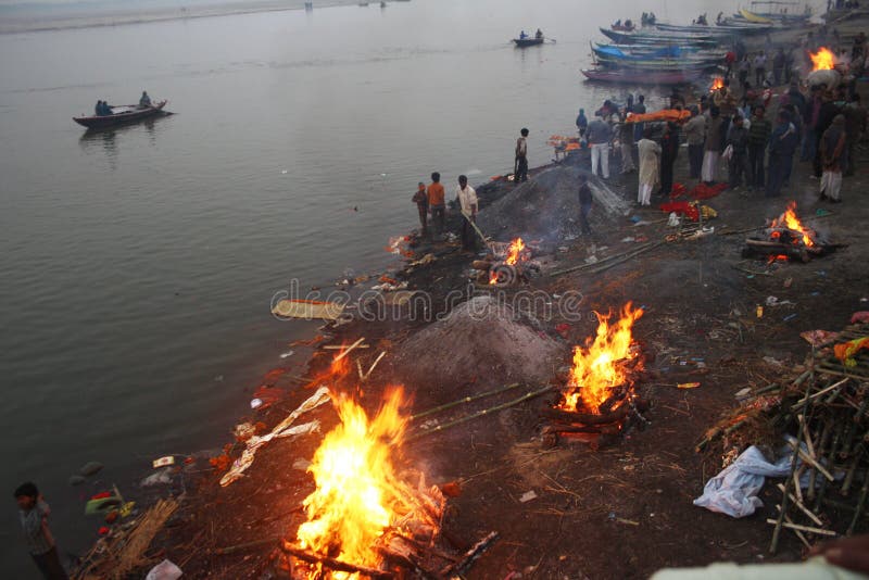 Burning Ghat editorial stock image. Image of asia, horizontal - 23318064