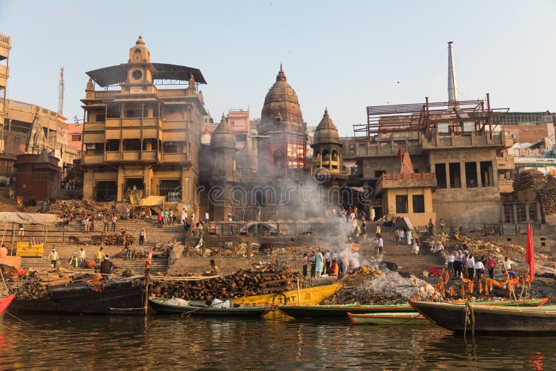 Burning Ghat at Varanasi, India Editorial Stock Photo - Image of ...