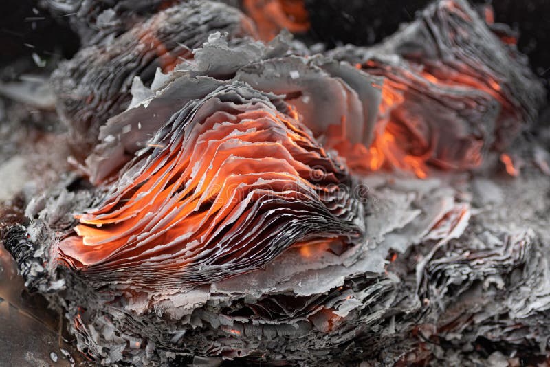 Burning Glowing Paper Closeup Stock Image - Image of bonfire, facture ...