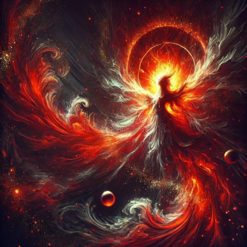 Burning Goddess of the Cosmos Stock Illustration - Illustration of ...