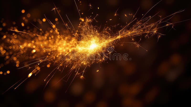 Burning gold sparkes stock illustration. Illustration of movement ...