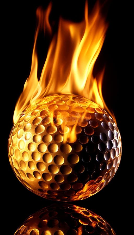 Burning Golf Ball Dramatic Isolated Image of a Golf Ball Engulfed in ...