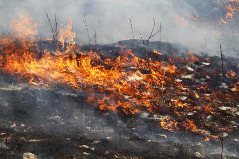Burning Grassland in Flint Hills of Kansas Stock Photo - Image of ...