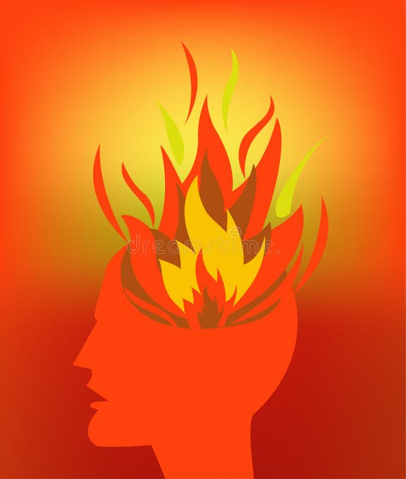 Burning head, stock vector. Illustration of chart, making - 67091725