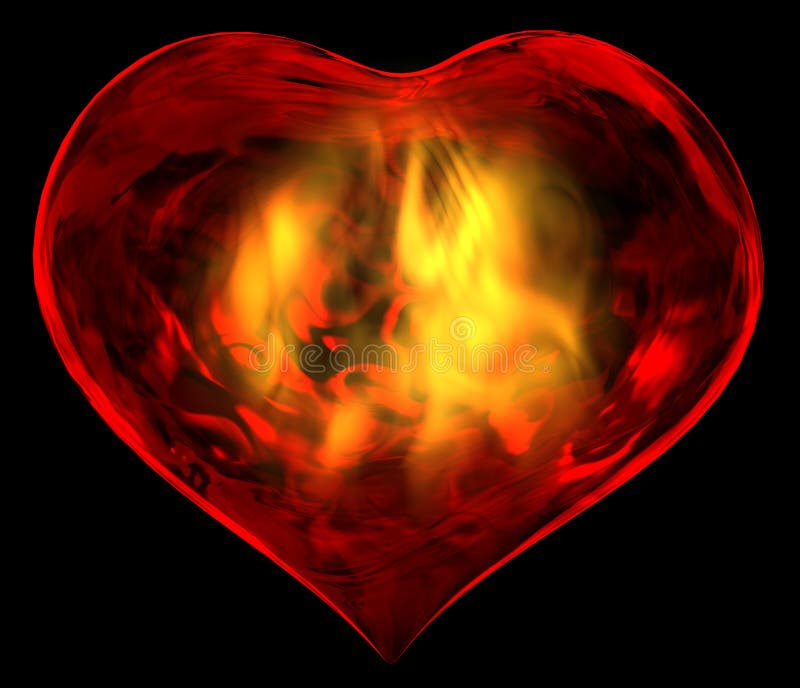 Burning Heart stock illustration. Illustration of smooth - 18176103
