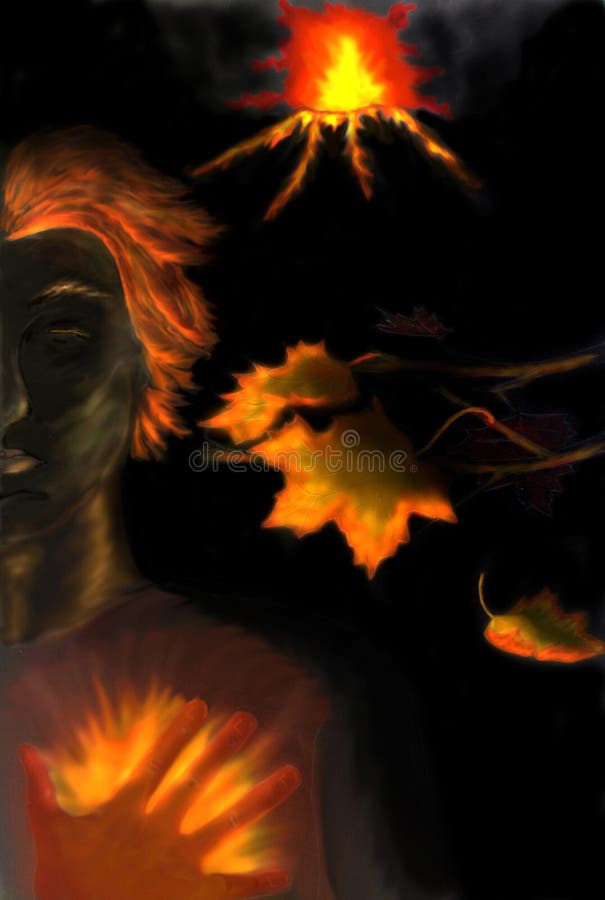 Heart of Volcano - 3D Render Stock Illustration - Illustration of ...