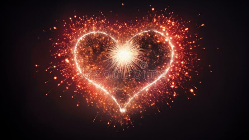 Burning Heart on Black Heart Shaped Fire Heart of Fire Stock ...