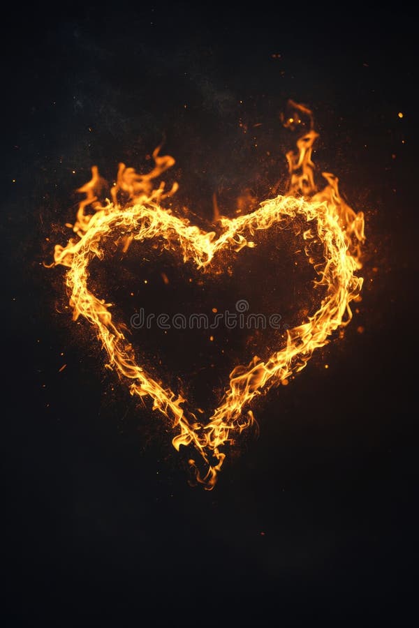 Burning Heart stock image. Image of emotion, fire, blaze - 364045639