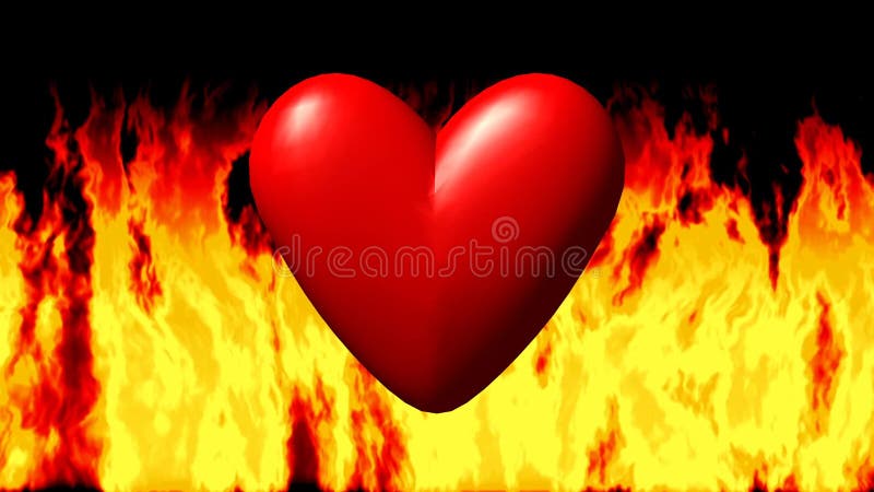 Burning Heart in Fire Seamless Loop Video Stock Video - Video of blur ...