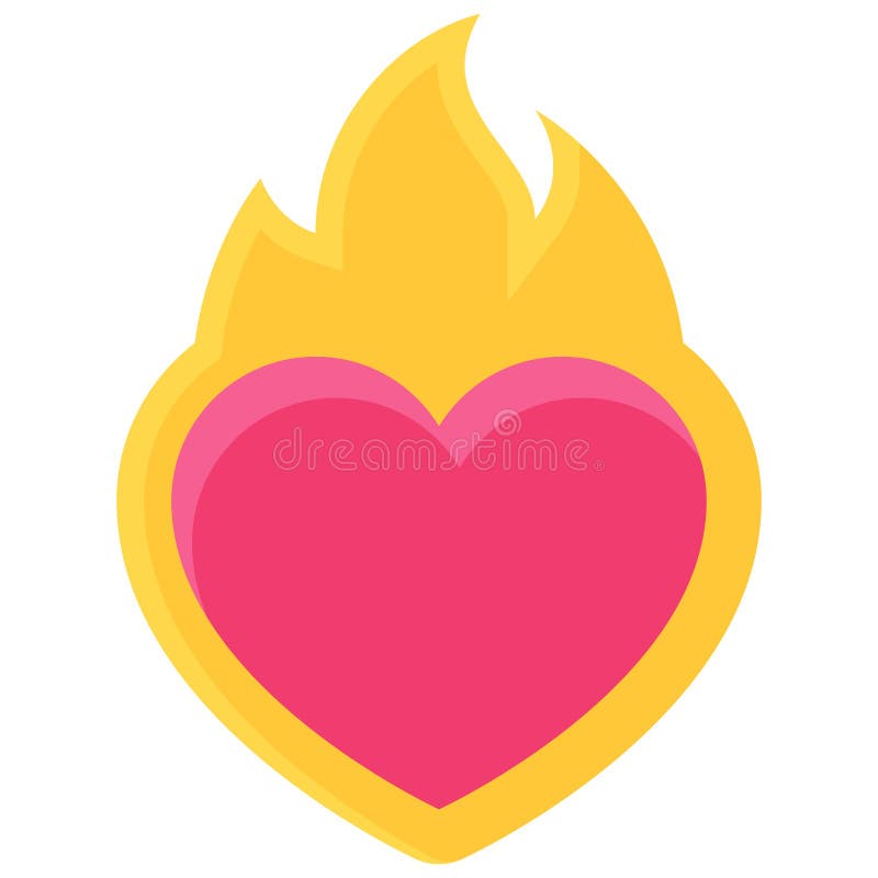 Burning Heart Icon, Love and Heart Vector Stock Vector - Illustration ...