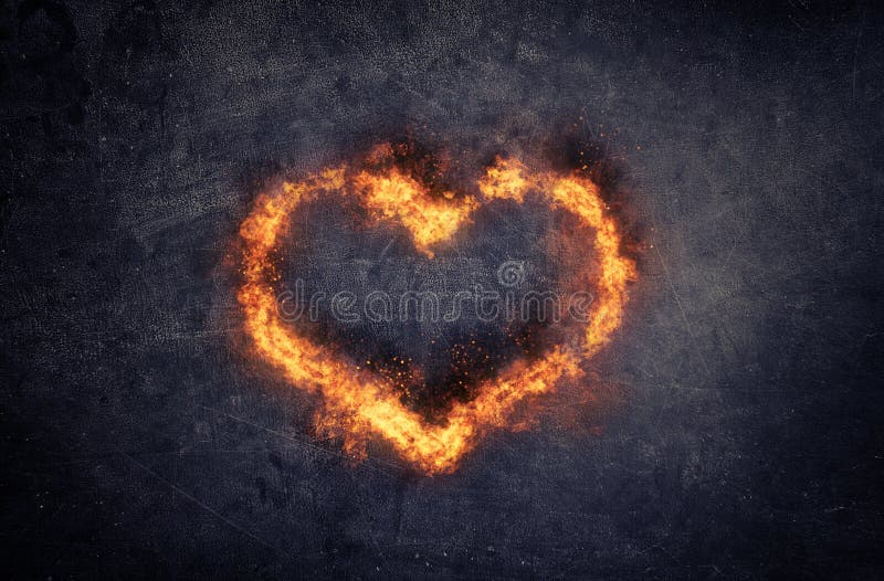 Burning heart stock photo. Image of abstract, magic, design - 9247276