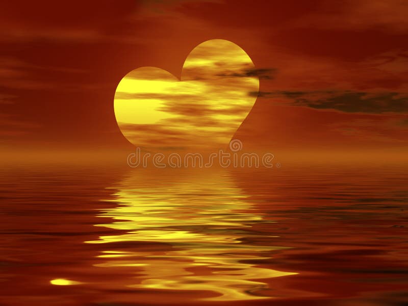 Heart In The Sunset Wallpaper