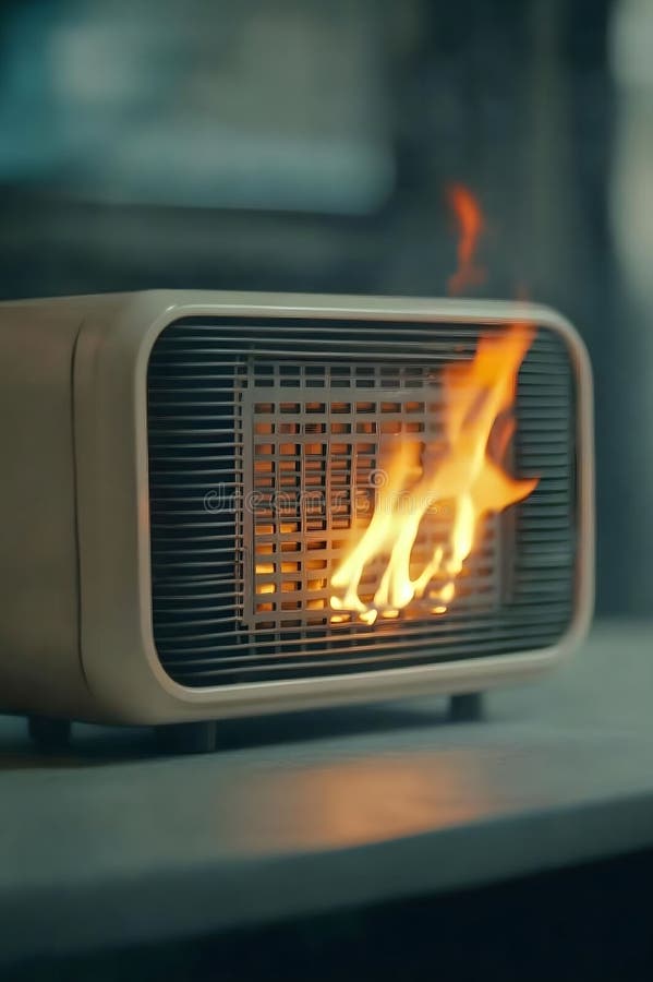 Burning Heater: a Cautionary Tale of Electrical Malfunction Stock ...
