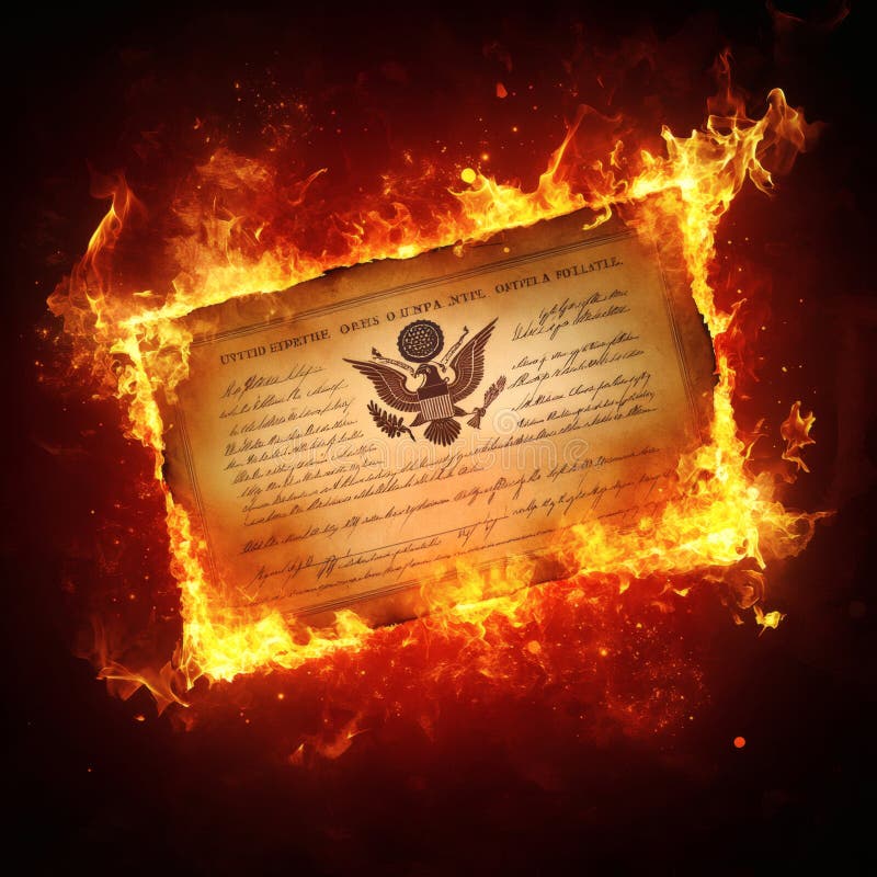 Burning Historical Document with Flames Background Stock Illustration - Illustration of history ...