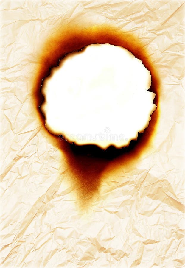 Burning hole in paper stock image. Image of sheet, impact - 12893045