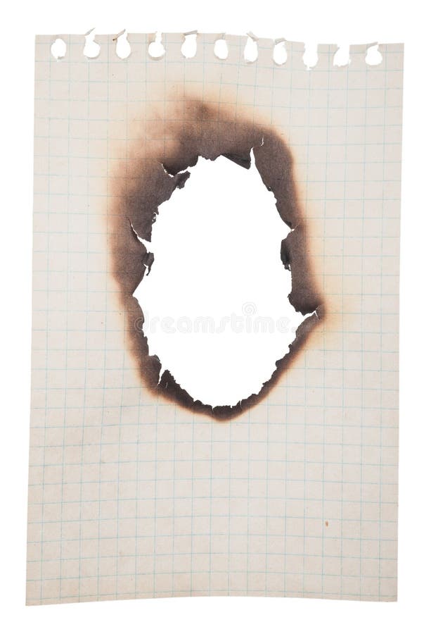 Burning a Hole in a Sheet of Notebook Stock Photo - Image of design ...