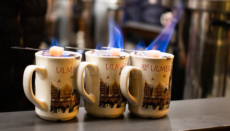 Burning Hot Wine on Christmas Market Stock Image - Image of wine, year ...