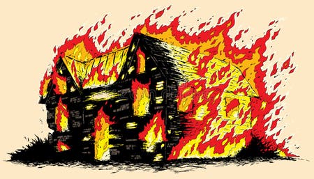 Burning house stock vector. Illustration of arson, shack - 31069891