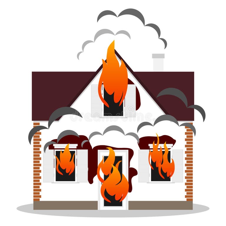 Burning House, Burning House Icon. the Flame Burns the House Stock ...